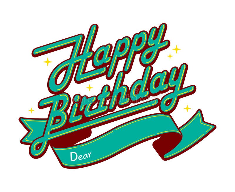 Happy Birthday Logo Illustration Stock Vector - Illustration of type ...