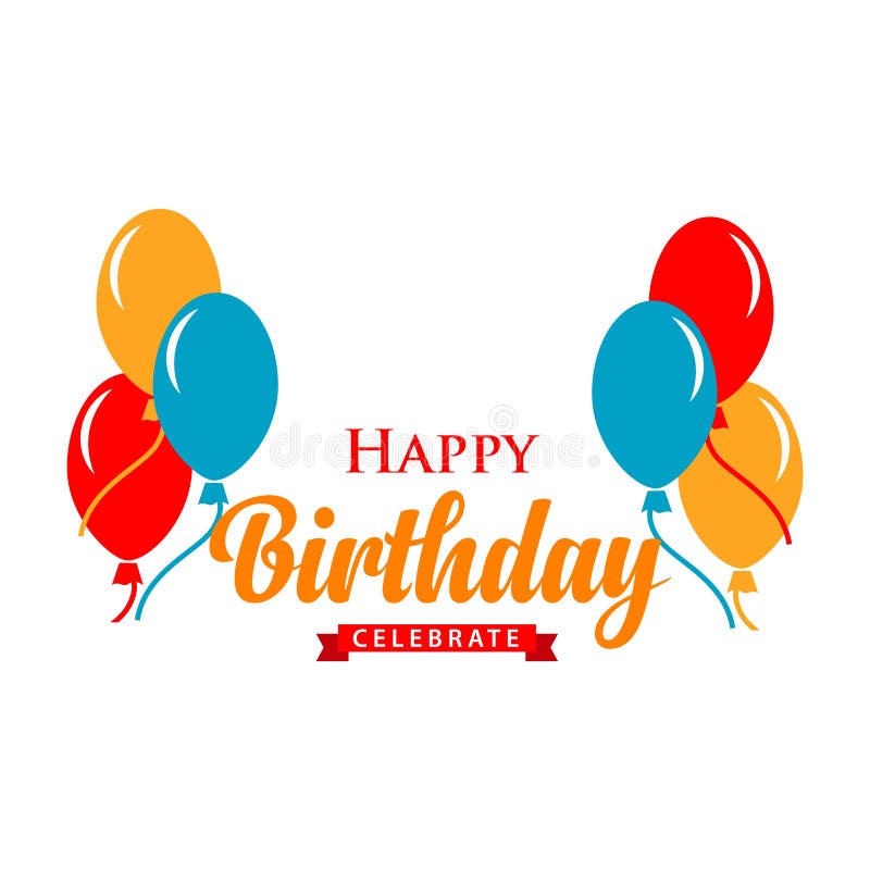 Happy Birthday Logo Vector Template Design Illustration Stock Vector ...