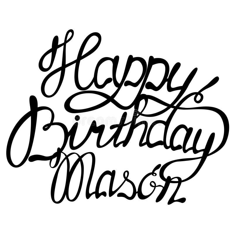 Mason Name Text Word with Love Heart Hand Written for Logo Typography ...