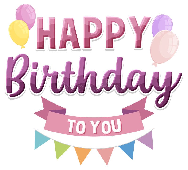 Happy Birthday Message for Banner or Poster Design Stock Vector ...