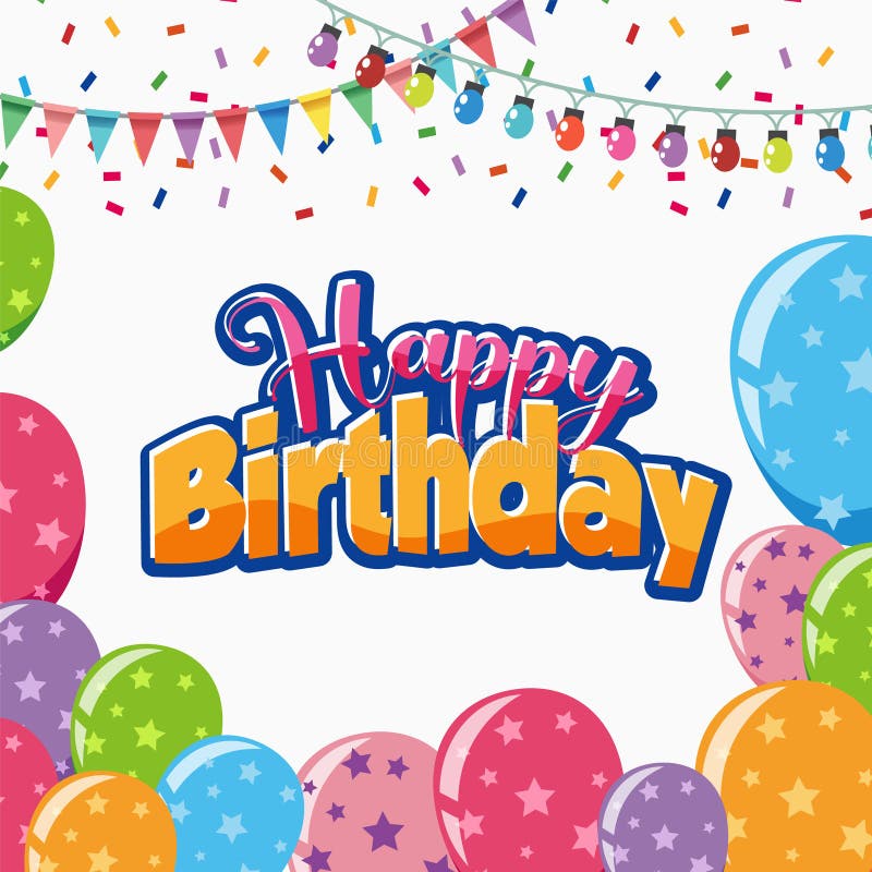 Happy Birthday Message for Banner or Poster Design Stock Vector ...