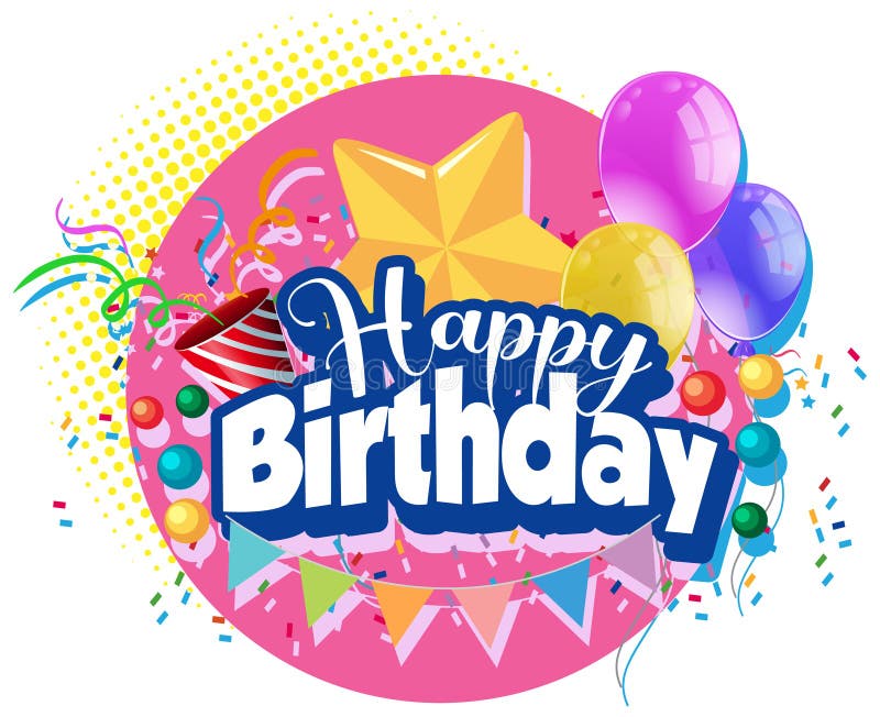 Happy Birthday Message for Banner or Poster Design Stock Vector ...