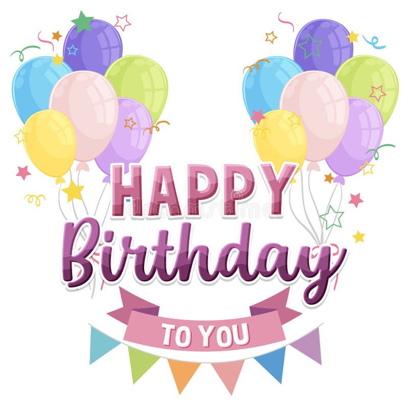 Happy Birthday Message for Banner or Poster Design Stock Vector ...