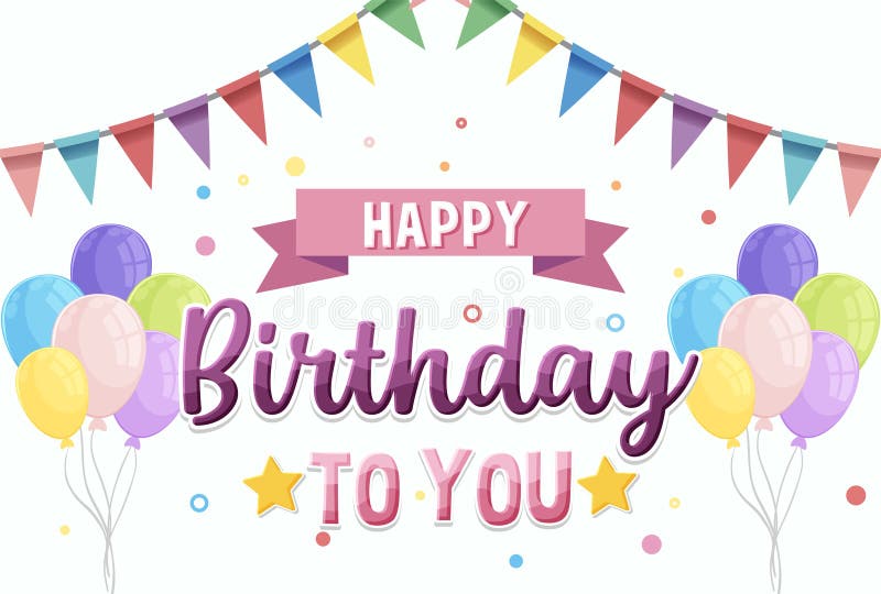 Happy Birthday Message for Banner or Poster Design Stock Vector ...