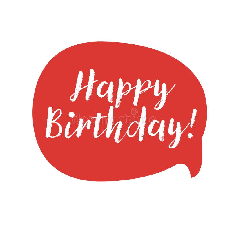 Happy Birthday Message Bubble Red Stock Illustration - Illustration of ...