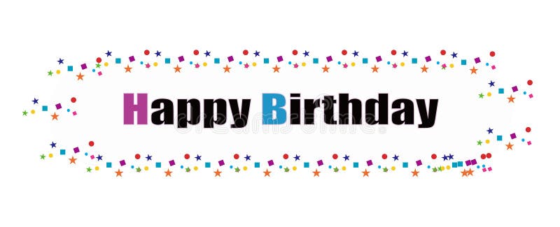 Happy Birthday Message with Various Borders Stock Illustration ...
