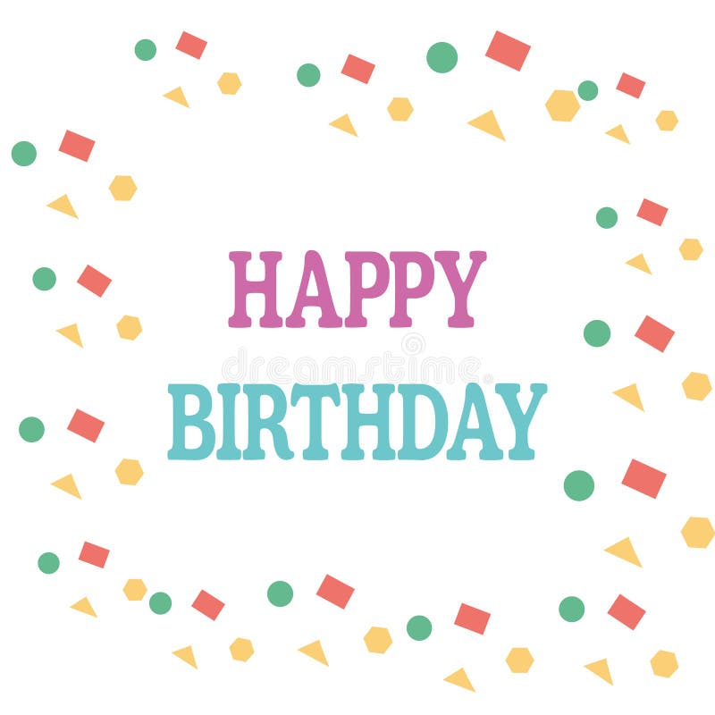Happy Birthday Message with Various Borders Stock Illustration ...