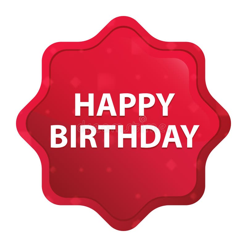 Happy Birthday Round Blue Push Button Stock Illustration - Illustration ...