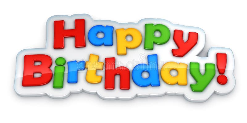 Happy Birthday Multicolor Word Isolated on White Stock Illustration ...