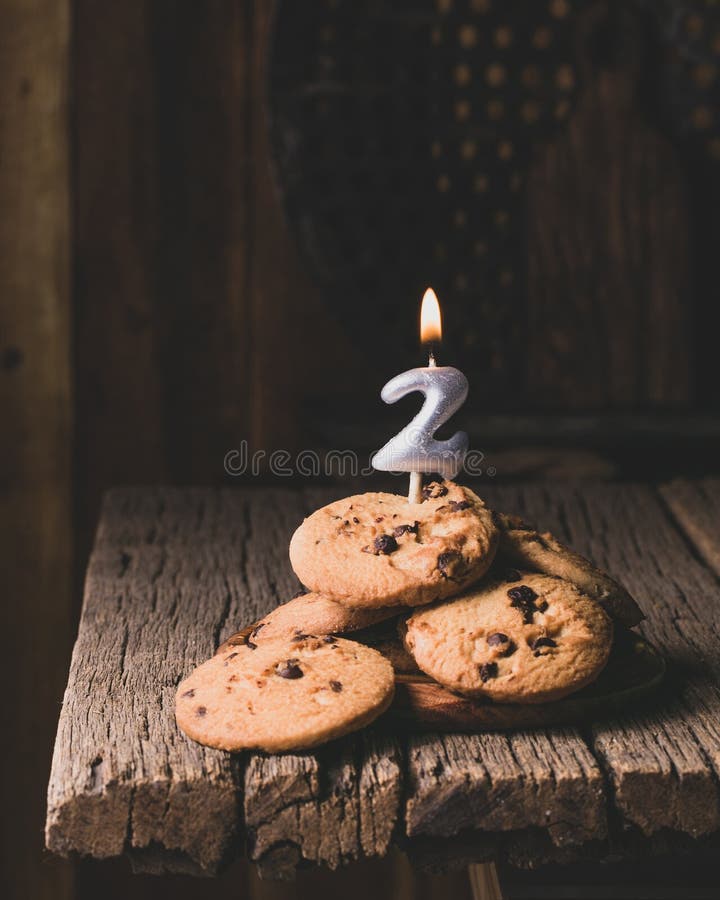 Happy Birthday Number 2, with Chocolate Chip Cookies Stock Photo ...