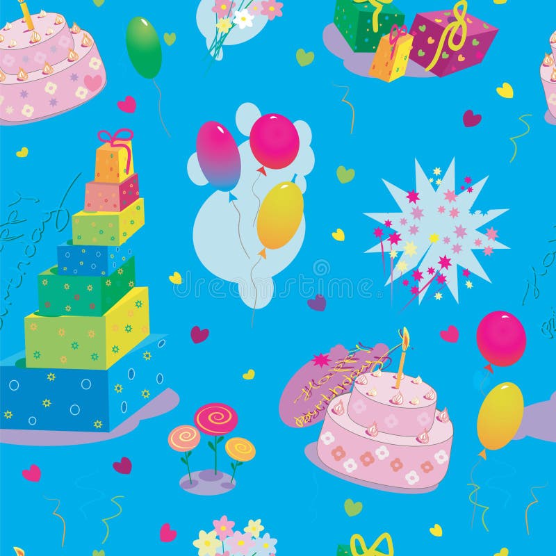 Happy Birthday Paper Seamless Pattern in Vector Stock Vector ...