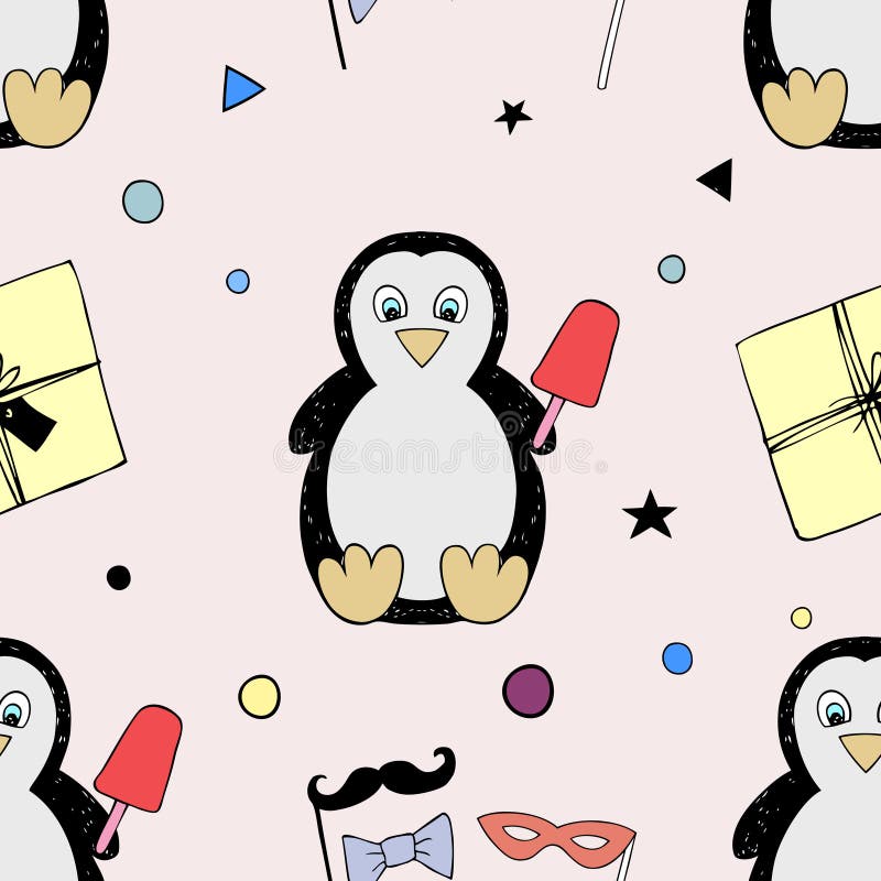 Happy Birthday Party Seamless Pattern Stock Illustration - Illustration of happy, confetti: 87775408