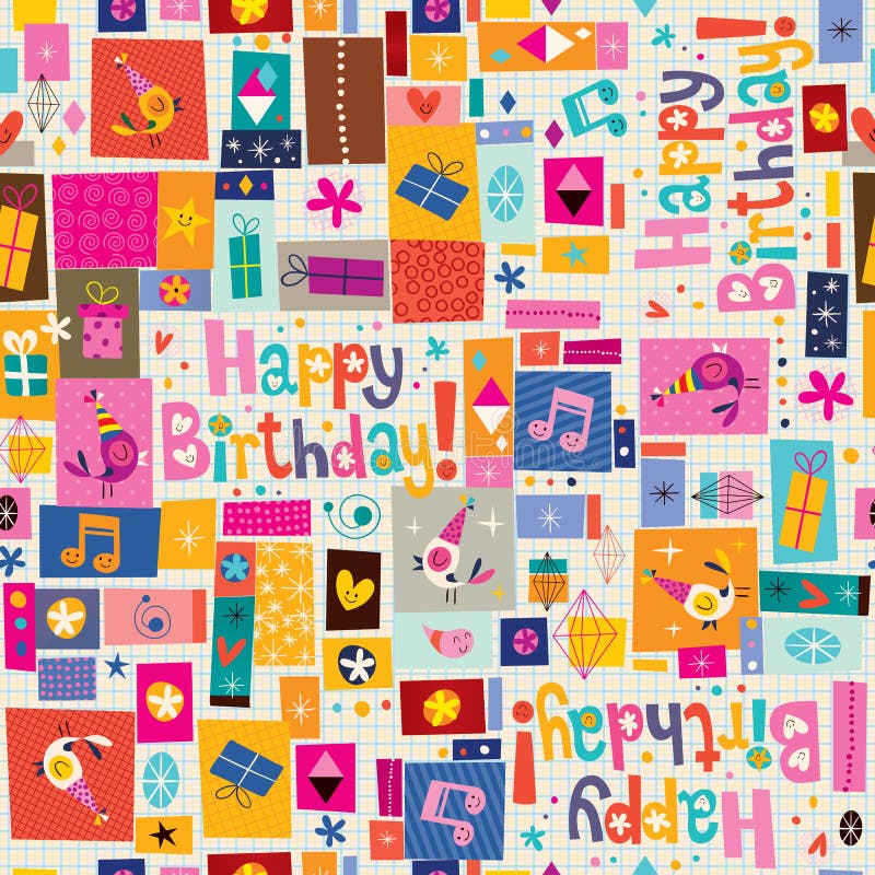Happy Birthday pattern stock vector. Illustration of present - 36245471