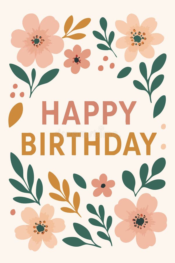 Happy Birthday Print Design in Vector Stock Illustration - Illustration ...