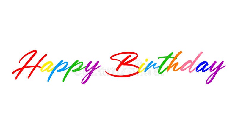 Happy Birthday Rainbow Text Style Stock Vector - Illustration of style ...