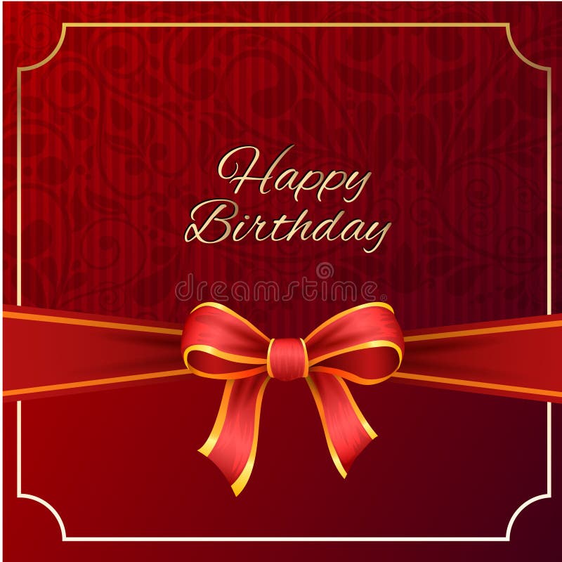 Happy Birthday with Red Ribbon Vector Design,vector Background. Stock ...