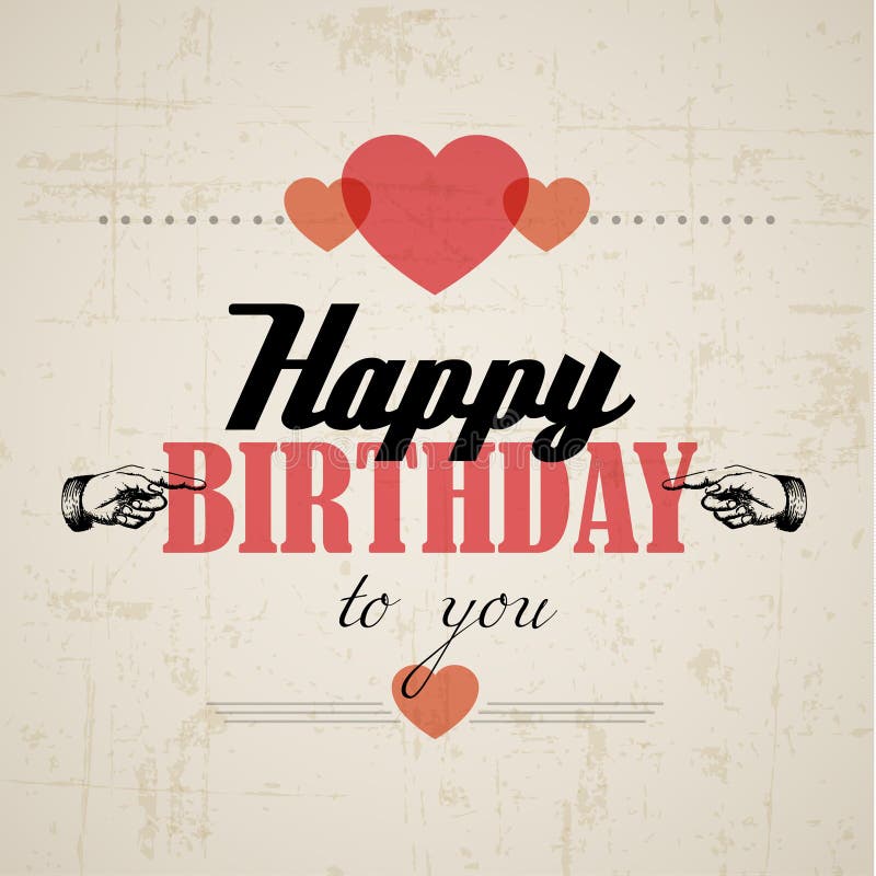 Birthday Happy Illustration Retro Vector Stock Illustrations – 72,124 ...