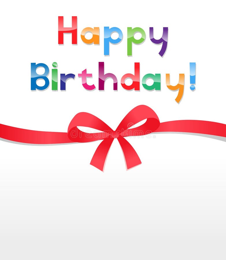 Happy Birthday Ribbon Bow stock vector. Illustration of graffiti - 21905099