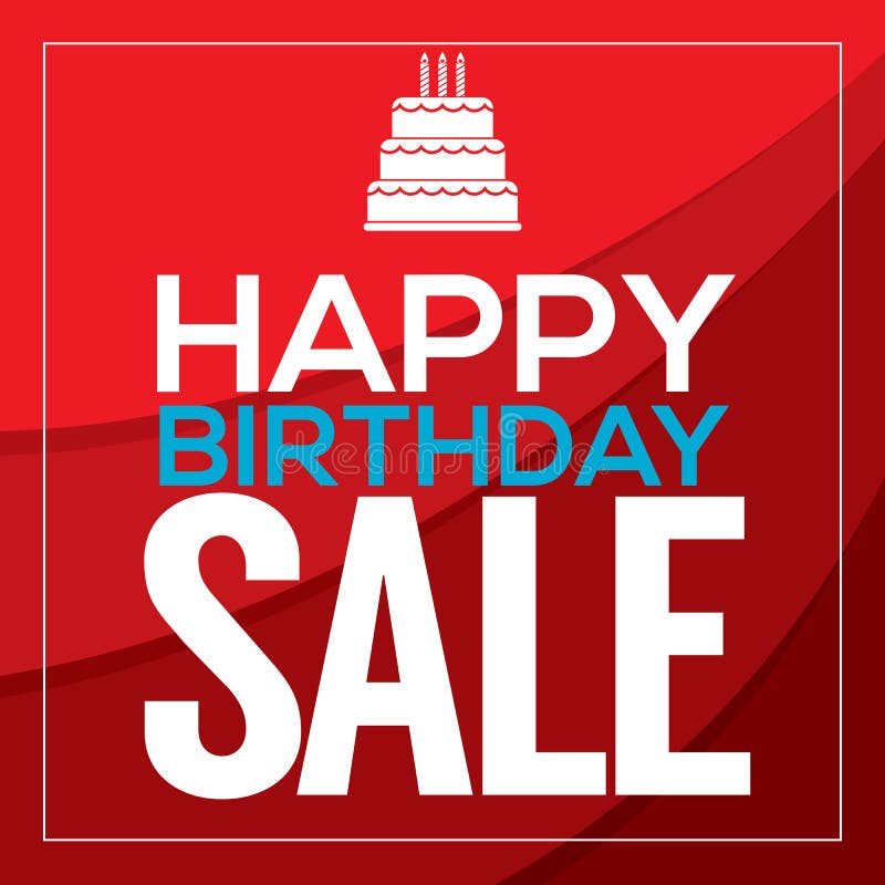 Happy Birthday Sale Banner. Stock Vector - Illustration of advertising ...