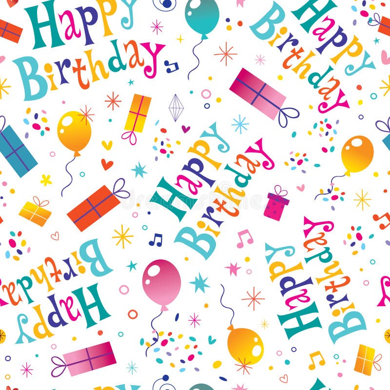 Happy Birthday Kids Party Pattern Stock Vector - Illustration of ...