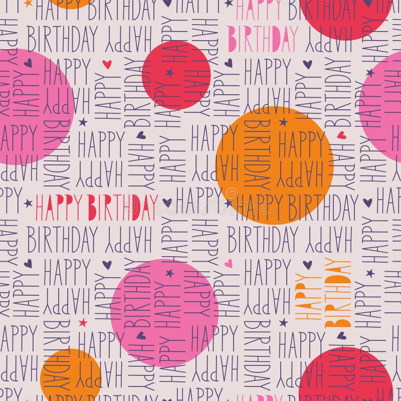 Happy Birthday Seamless Pattern Stock Vector - Illustration of print ...