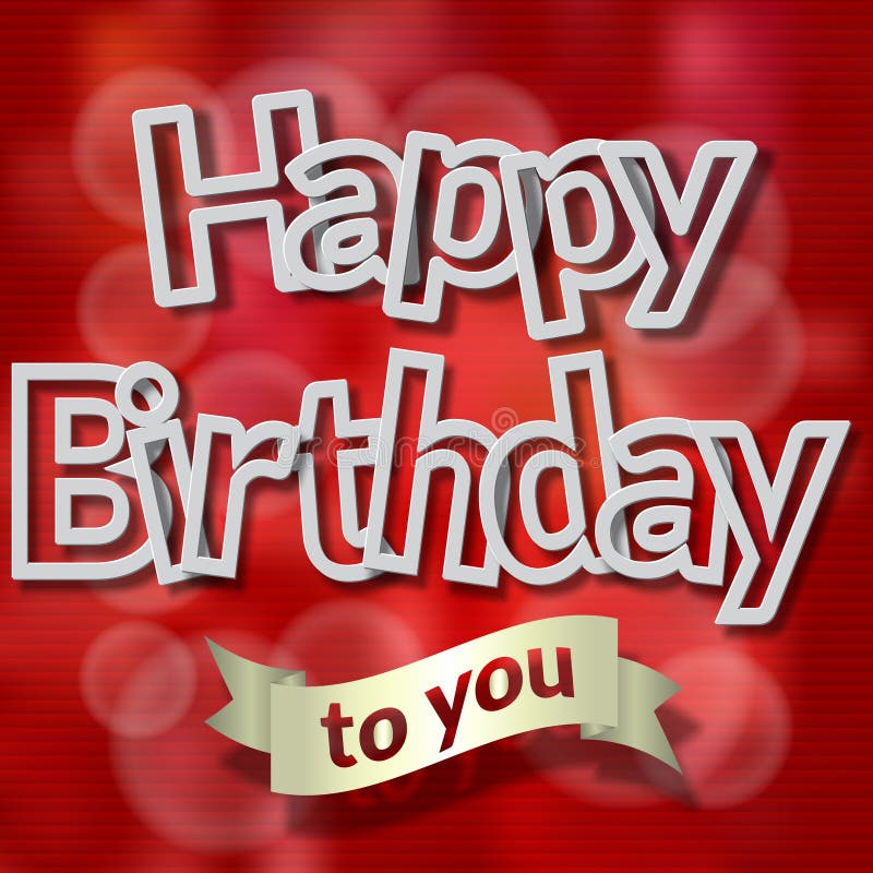 Happy Birthday with shadow stock vector. Illustration of background ...