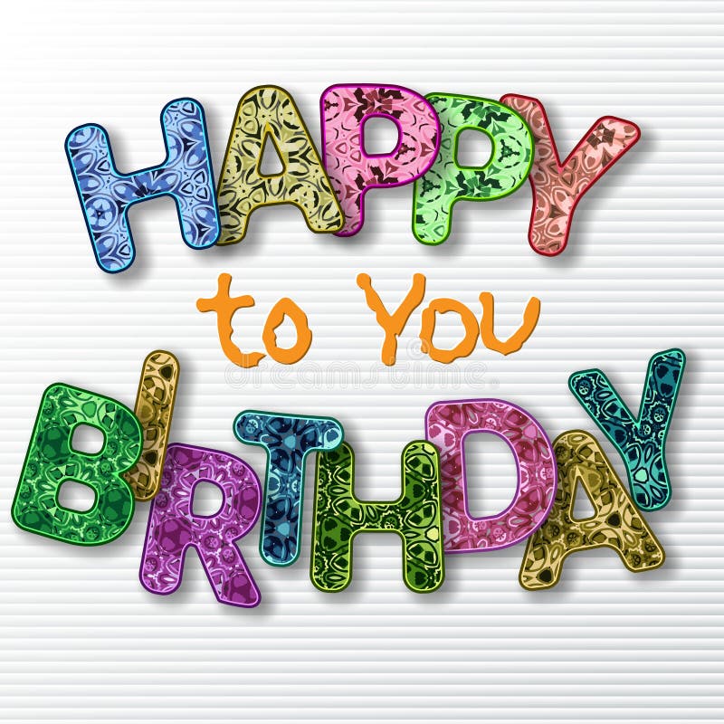 Happy Birthday with shadow stock vector. Illustration of background ...