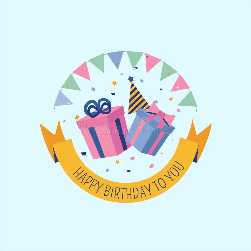 Happy Birthday Sticker Label Vector Ilustration Stock Vector ...