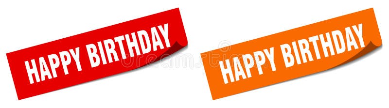 Happy Birthday Sticker. Happy Birthday Sign Set Stock Vector ...