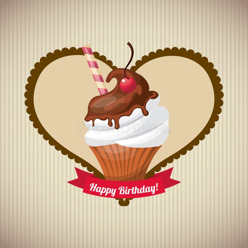 Happy Birthday Sweet Dessert Celebration Stock Vector - Illustration of ...