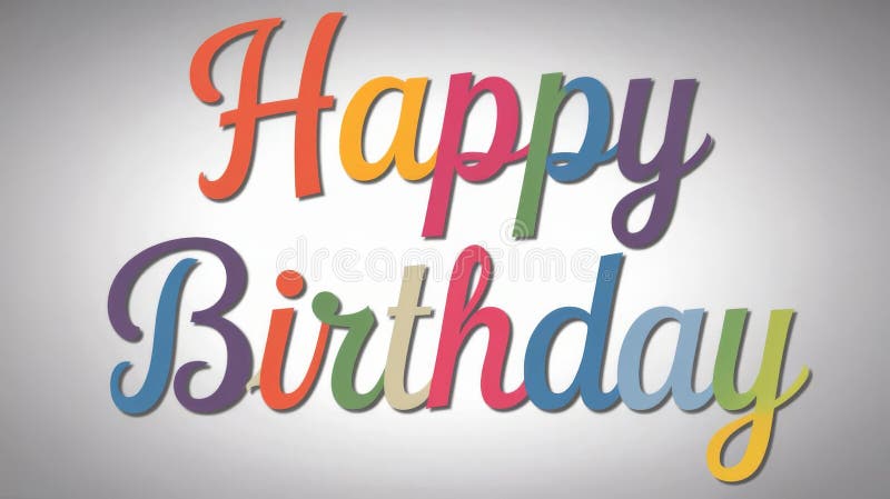Happy Birthday Text in Colorful Letters on a Neutral Background Stock ...