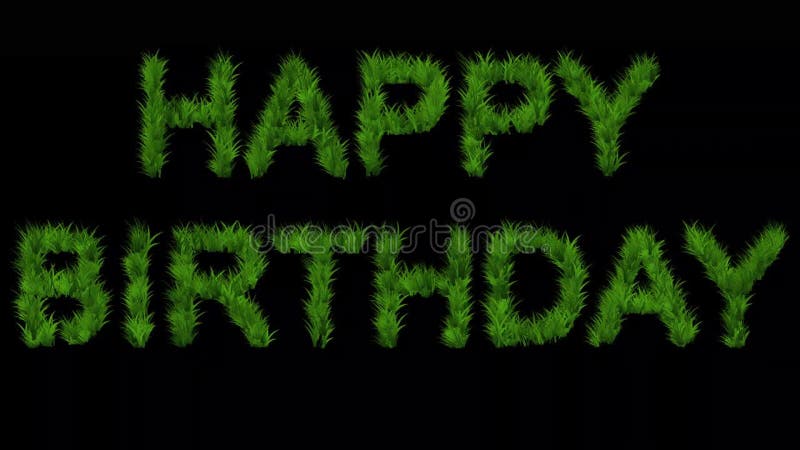 Happy Birthday Text with Colorful Glitter Sparkles on Plain Black ...