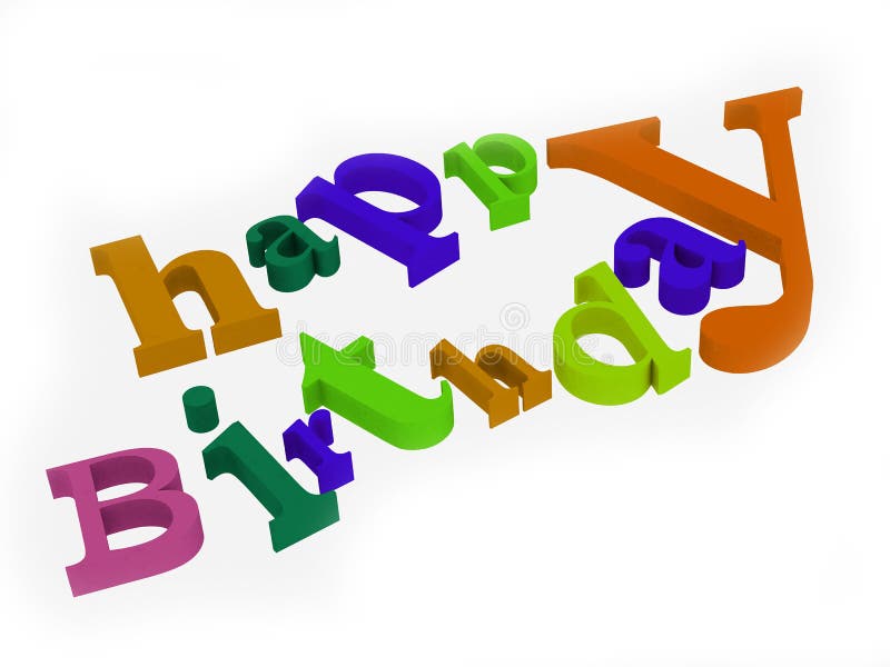 Happy Birthday Text Isolated On White Background Stock Illustration ...