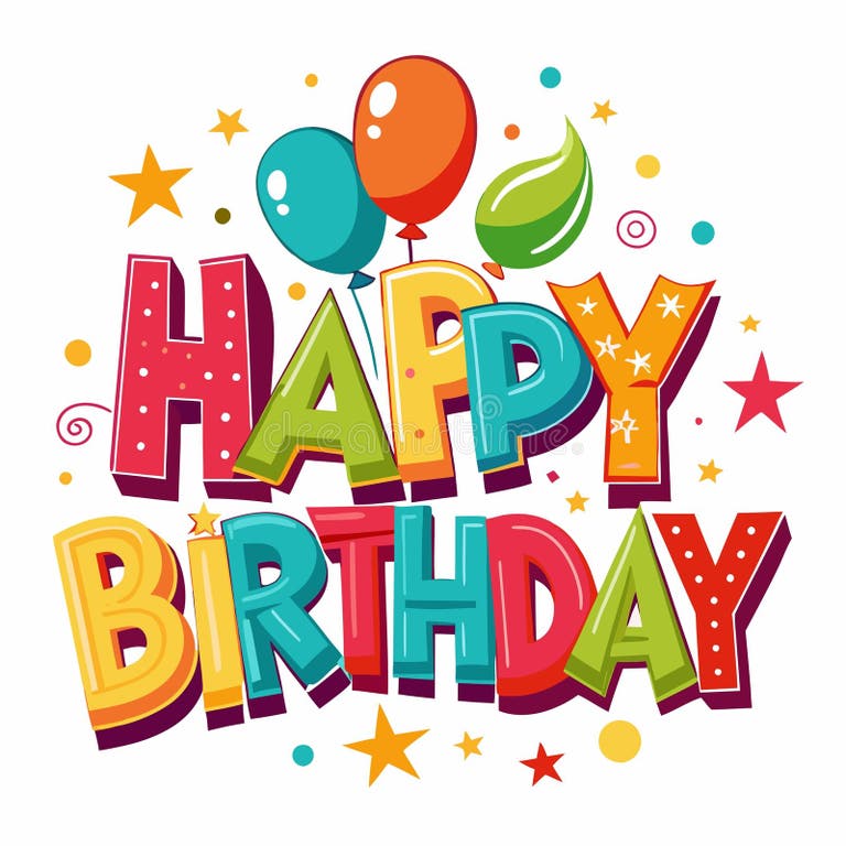Happy Birthday text vector stock vector. Illustration of sale - 351255846