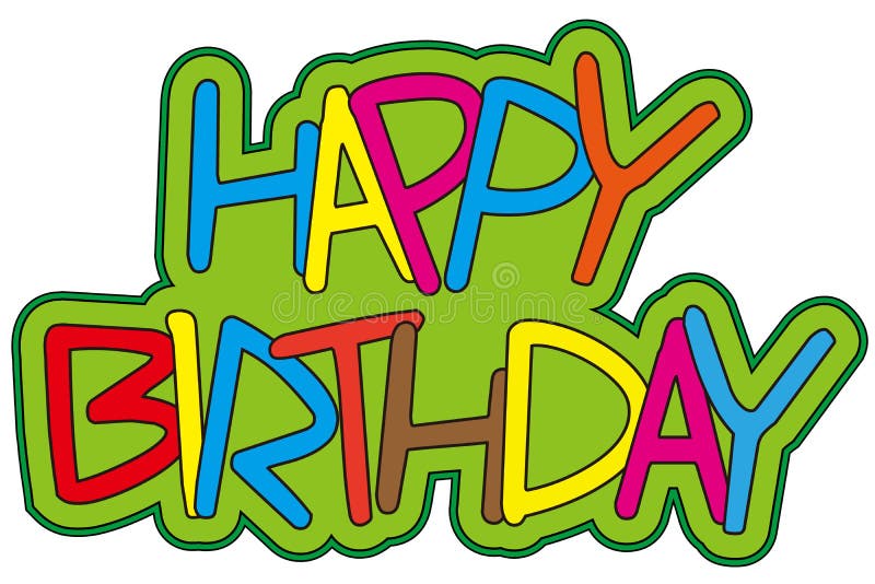 Happy Birthday Cartoon Sign Stock Vector - Illustration of abstract ...