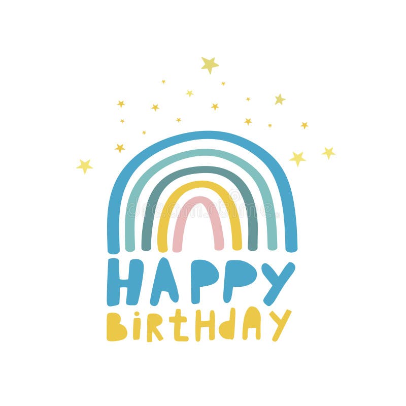 Happy Birthday. Vector Illustration. Rainbow Pattern with Stars ...