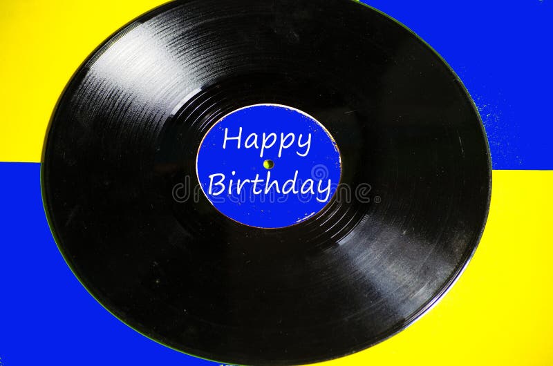 Happy Birthday Vinyl and Colored Background Stock Photo - Image of ...