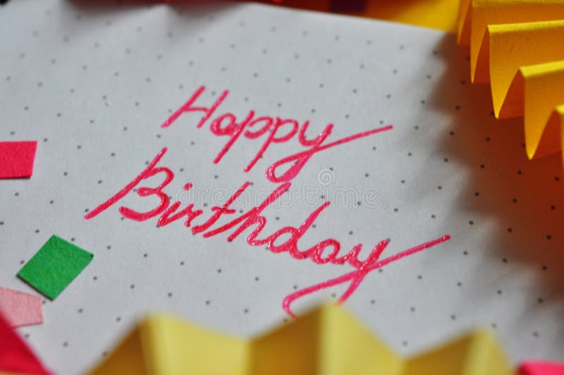 Handwritten Happy Birthday Write Stock Illustration - Illustration of ...