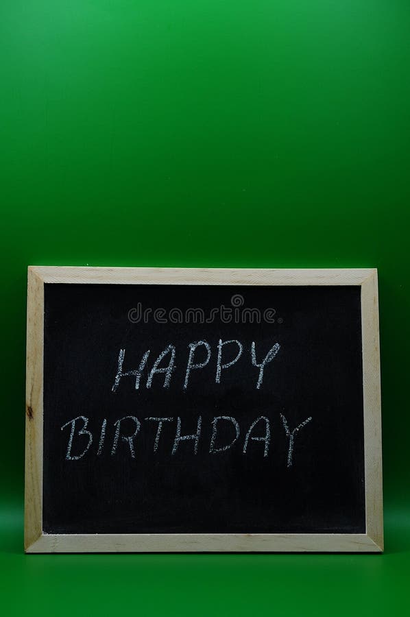 Happy Birthday Write on Green Background Stock Image - Image of yellow ...