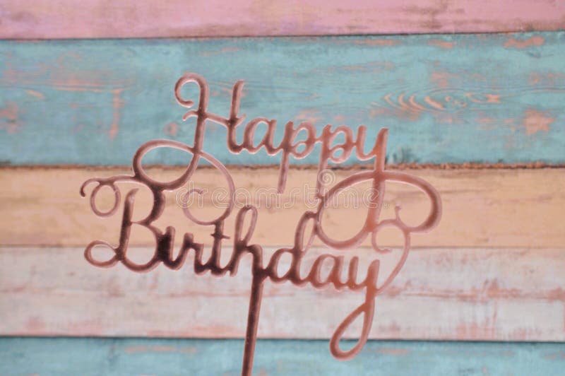 Happy Birthday Write on Old Parquet Floor Stock Image - Image of ...