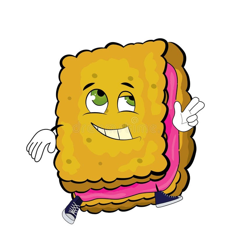 Happy biscuit cartoon stock illustration. Illustration of smiling ...