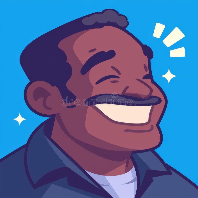 Happy Black Man Cartoon stock illustration. Illustration of happy ...