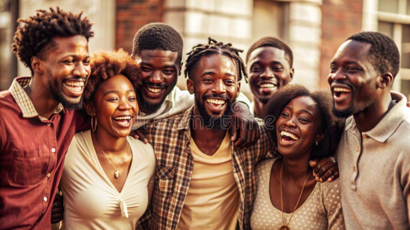 Happy black people stock illustration. Illustration of diversity ...