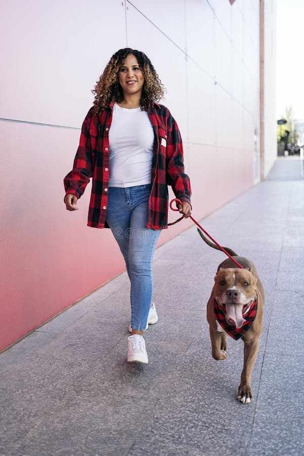 African Woman Walking Her Dog Stock Image - Image of cheerful, charming ... African Woman Walking Her Dog Stock Image - Image of cheerful, charming ...