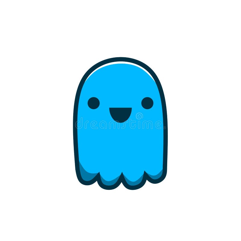 A happy blue ghost design stock illustration. Illustration of brand ...
