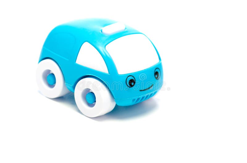 Happy blue toy car stock photo. Image of background, drawin - 26865904