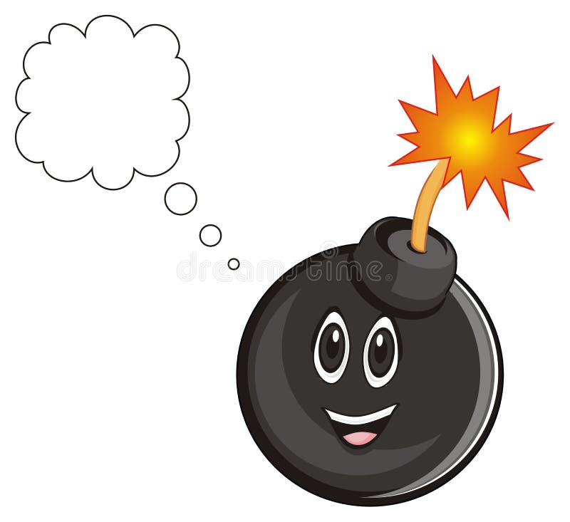 Happy bomb with clean sign stock illustration. Illustration of attack ...