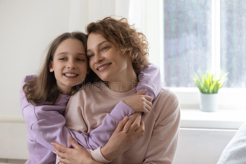 Happy Bonding Different Generations Family Looking in Distance. Stock ...