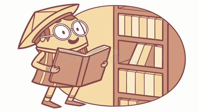 Happy Book with Face in Library, Joy of Reading, Vector Design ...