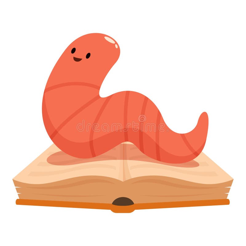 Happy Bookworm Relaxing on Open Book Enjoying Reading Stock Vector ...